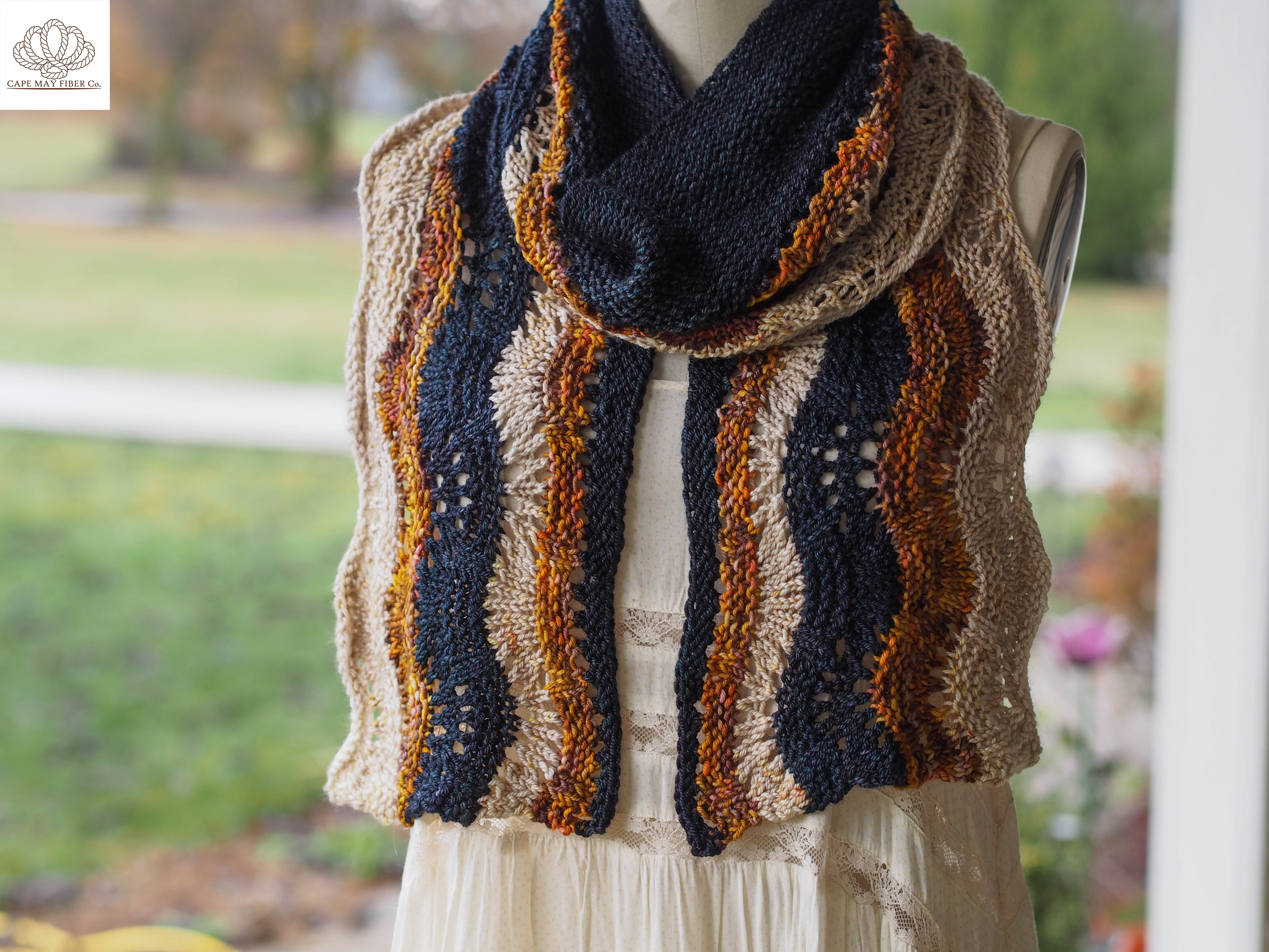 Cladach Scarf Sport or DK Weight Knitting Pattern – Cape May Fiber