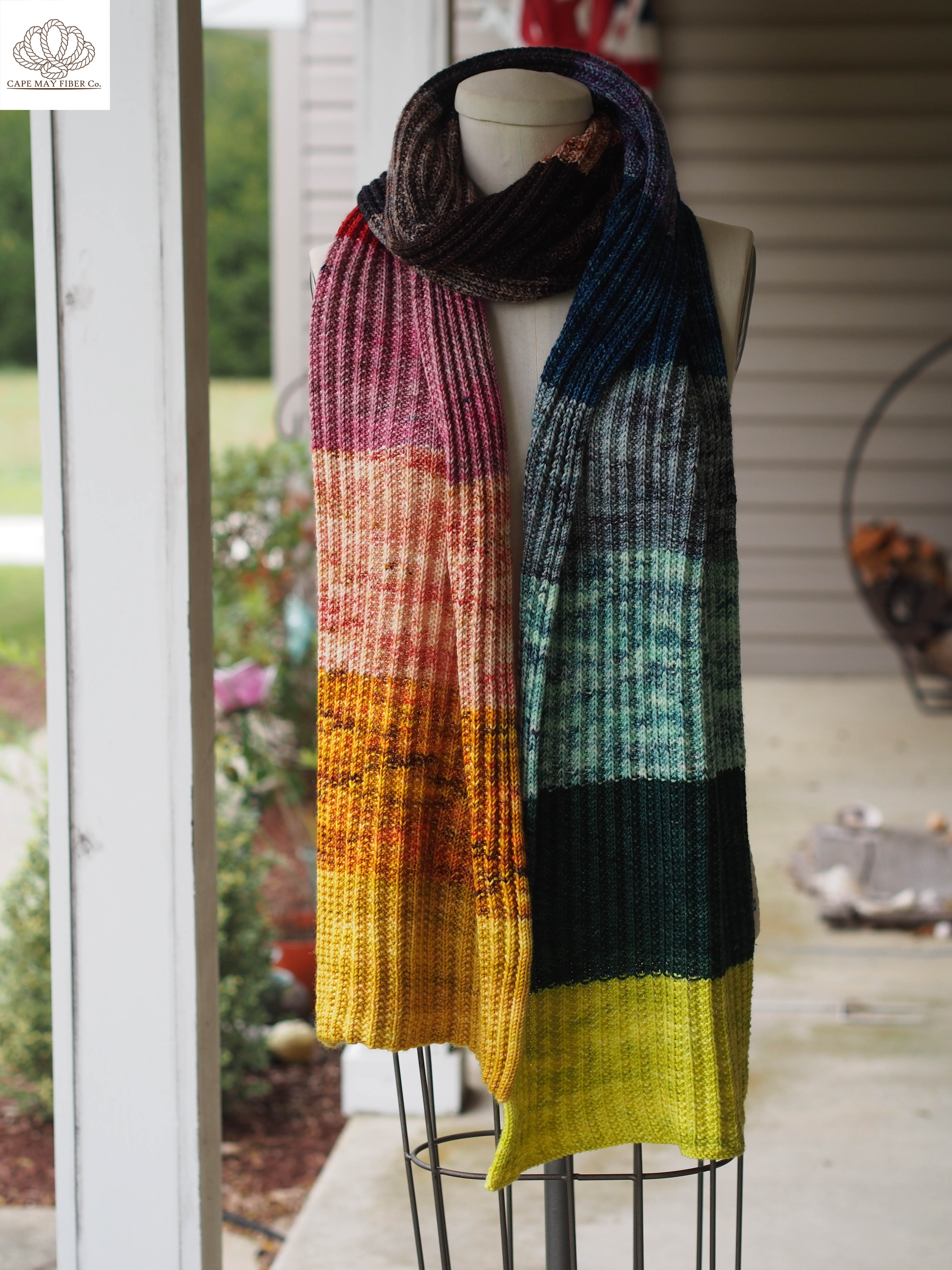 Mistake Rib Scarf Fingering or DK Weight Knitting Pattern – Cape May Fiber